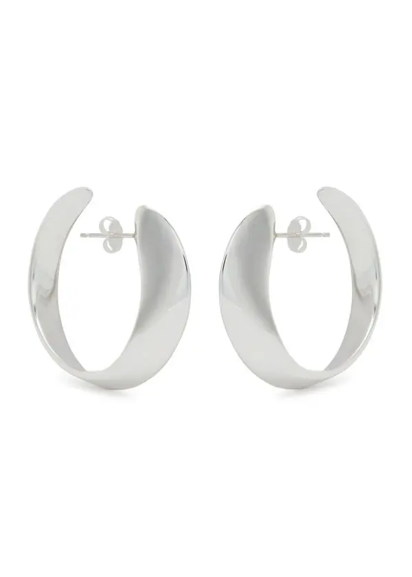 Agmes Daphne Sterling Hoop Earrings - Silver