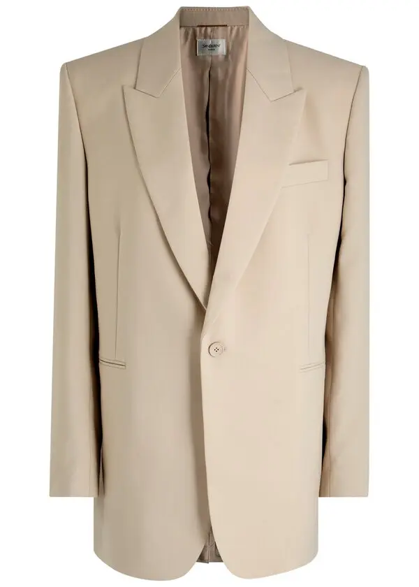 Saint Laurent Wool Blazer - Beige