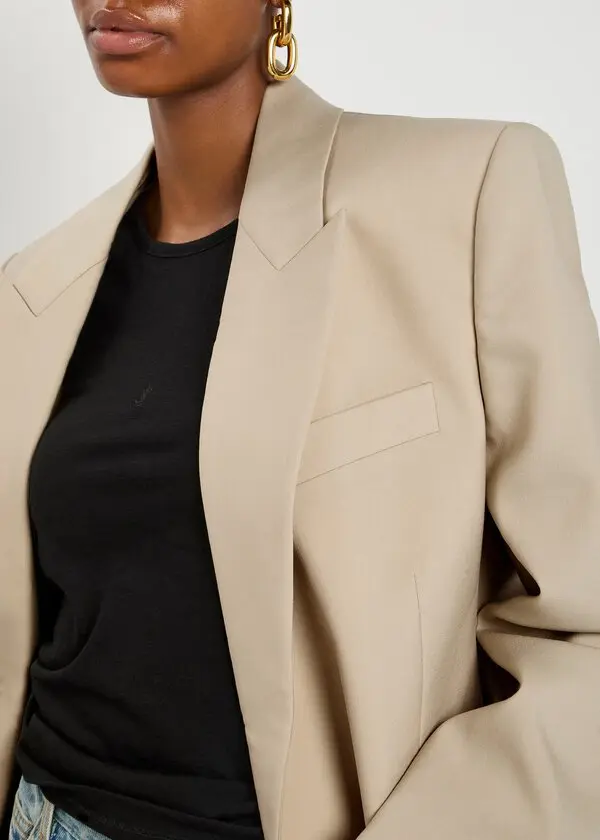 Saint Laurent Wool Blazer - Beige