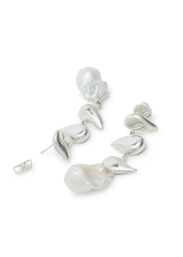 Agmes Flora Pearl-embellished Drop Earrings