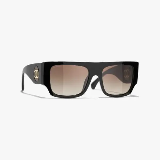 Chanel Square Frame Sunglasses - Black