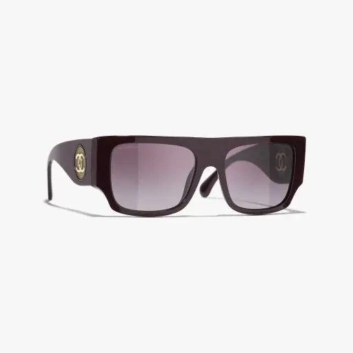 Chanel Square Sunglasses - Burgundy