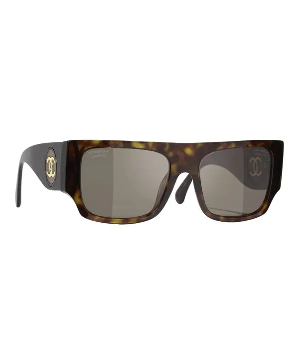 Chanel Square Frame Sunglasses - Dark Tortoise