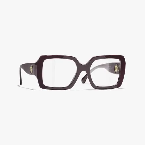 Chanel Square Eyeglasses - Burgundy
