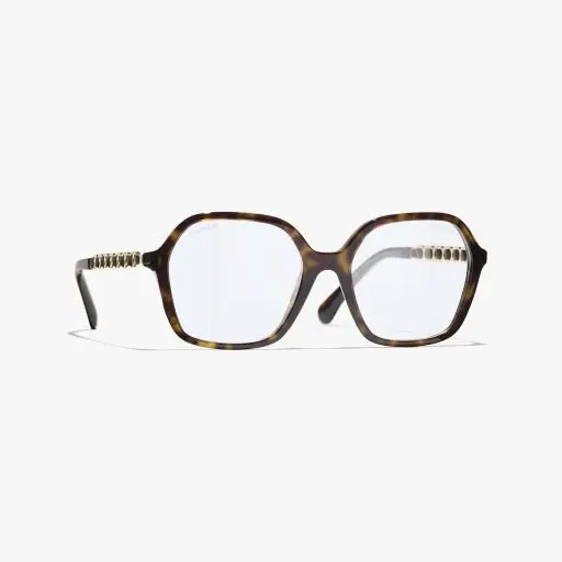 Chanel Square Frame Light Glasses - Dark Tortoise