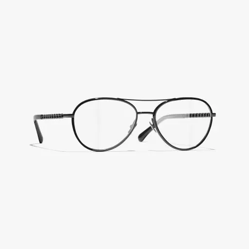 Chanel Pilot Eyeglasses - Black