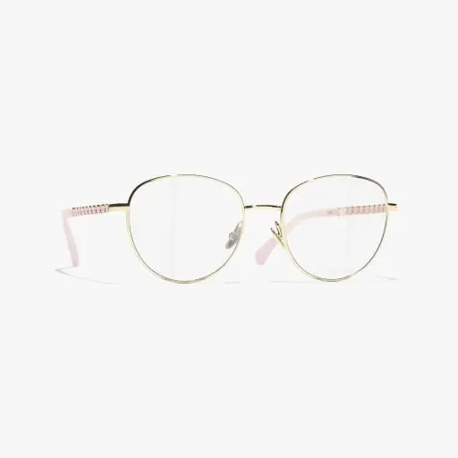 Chanel Pantos Eyeglasses - Gold & Light Pink