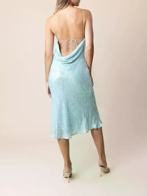 Lapointe Sequined Cowl-neck Midi Dress