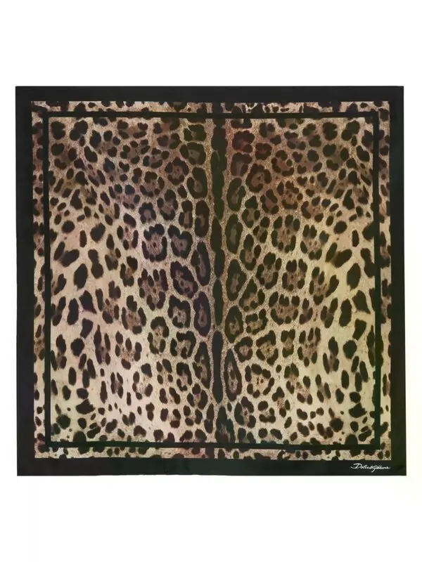 Dolce & Gabbana Leopard-print Silk Scarf - Black