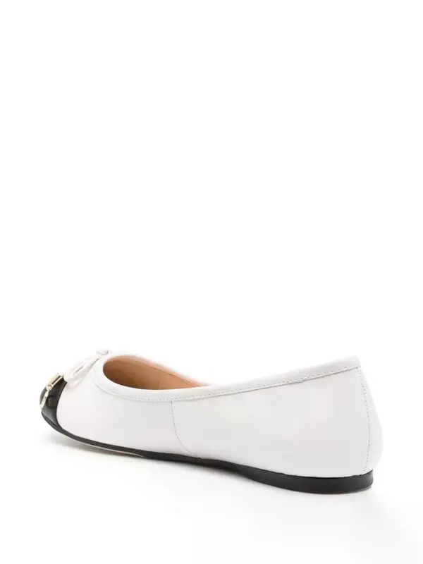 TWINSET Bow-detailed Two-tone Ballerina Shoes