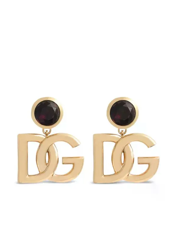 Dolce & Gabbana Logo-plaque Drop Earrings - Gold