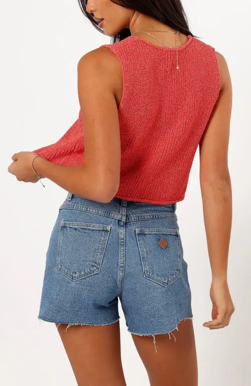 PETAL & PUP Tie Front Sleeveless Knit Top