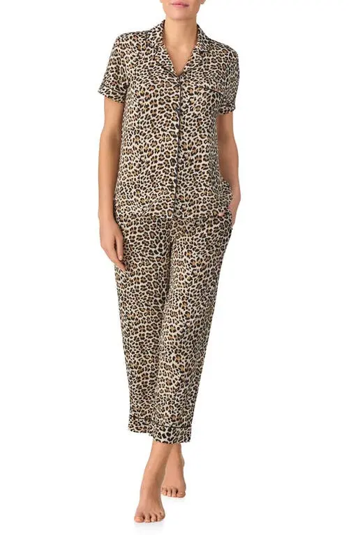 Kate Spade New York Print Crop Pajamas - Brown Animal Print