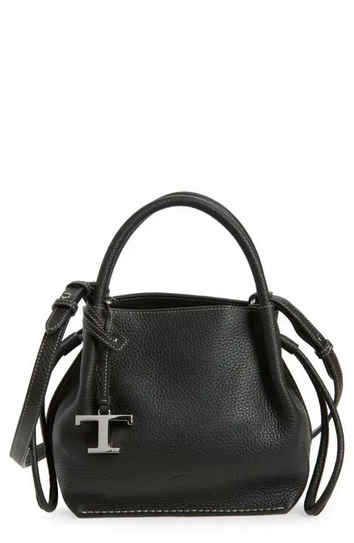 TOD'S Small Leather Bucket Bag - Nero