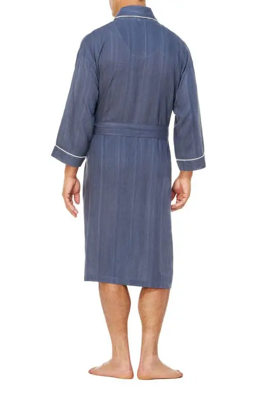 Majestic International Shawl Collar Woven Viscose & Cotton Robe - Chambray