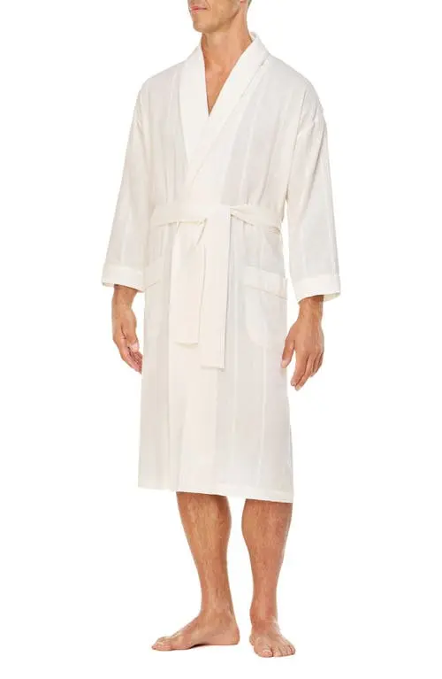 Majestic International Shawl Collar Woven Viscose & Cotton Robe - Cream