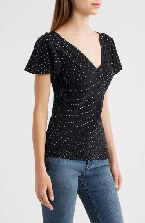 Rag & Bone Printed Flutter-sleeve Top