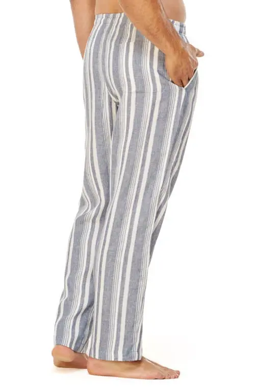Majestic International Summer Woven Lounge Pants - Chambray Stripe