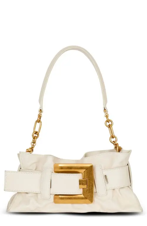 Balmain Mini Anthem Leather Shoulder Bag - Cream