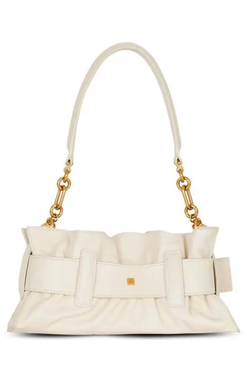 Balmain Mini Anthem Leather Shoulder Bag - Cream