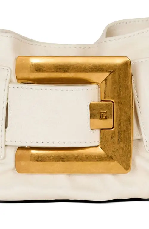 Balmain Mini Anthem Leather Shoulder Bag - Cream