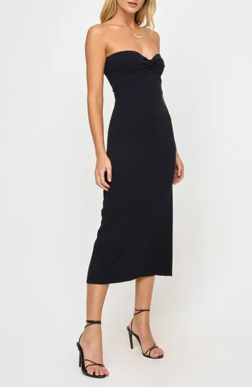 L*Space Lisette Strapless Ribbed Dress - Black