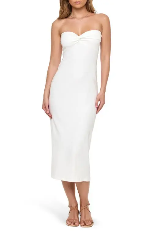 L*Space Lisette Strapless Ribbed Dress - Cream