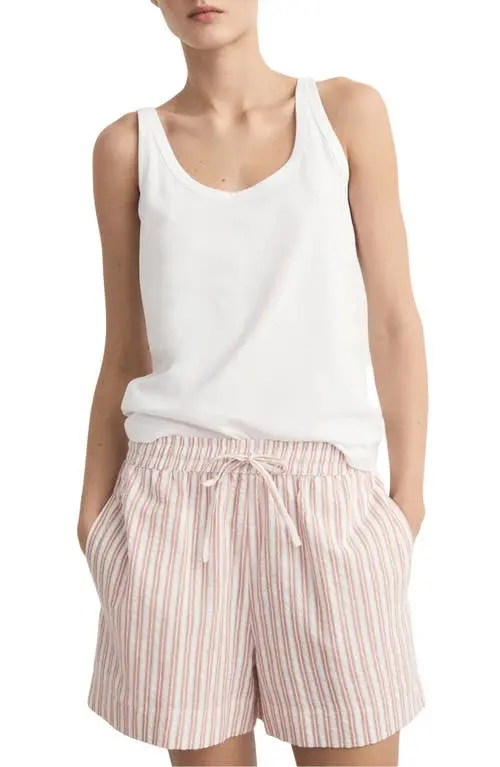 Mango Two-piece Stripe Short Pajamas - Russet
