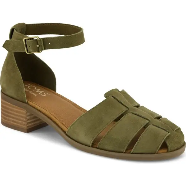Toms Jaclyn Ankle Strap Fisherman Sandal - Medium Green
