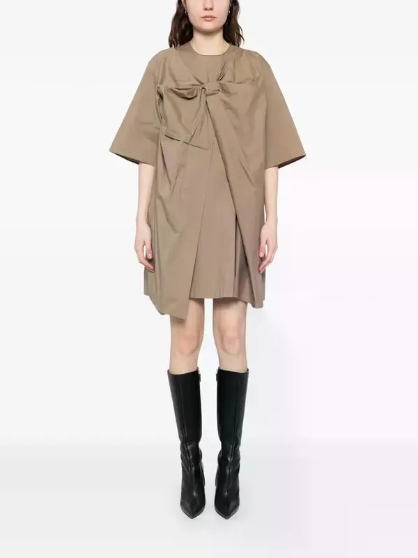 JNBY Bow Pleat Dress - Brown