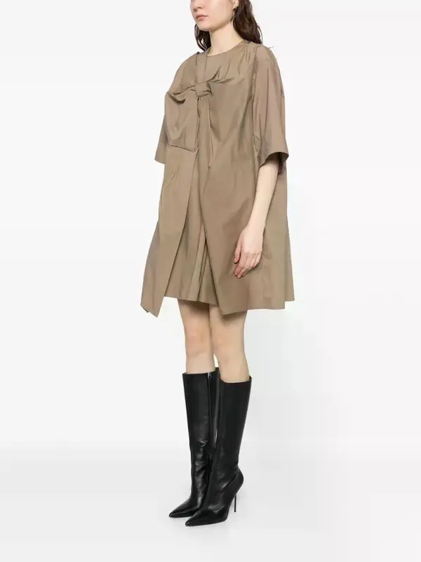 JNBY Bow Pleat Dress - Brown