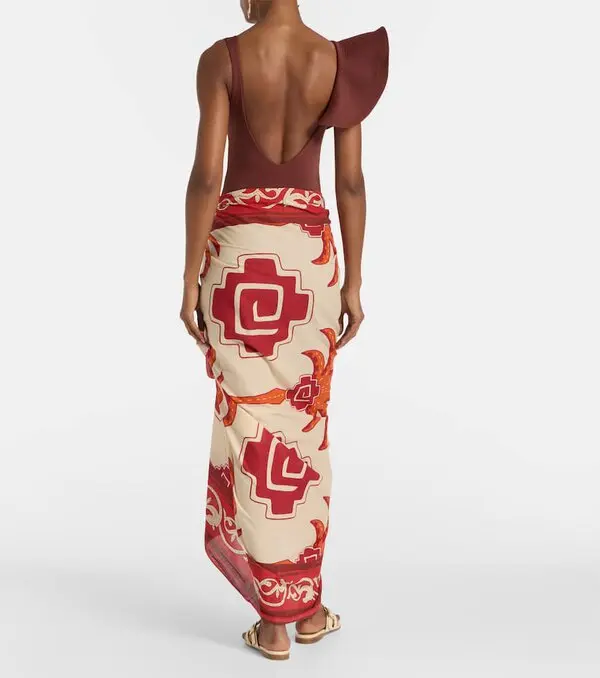Johanna Ortiz Cotton Printed Beach Cover-up - Red