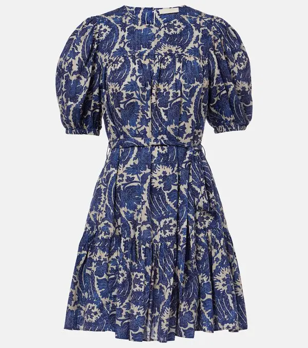 Ulla Johnson Rosalie Printed Cotton-blend Minidress - Blue