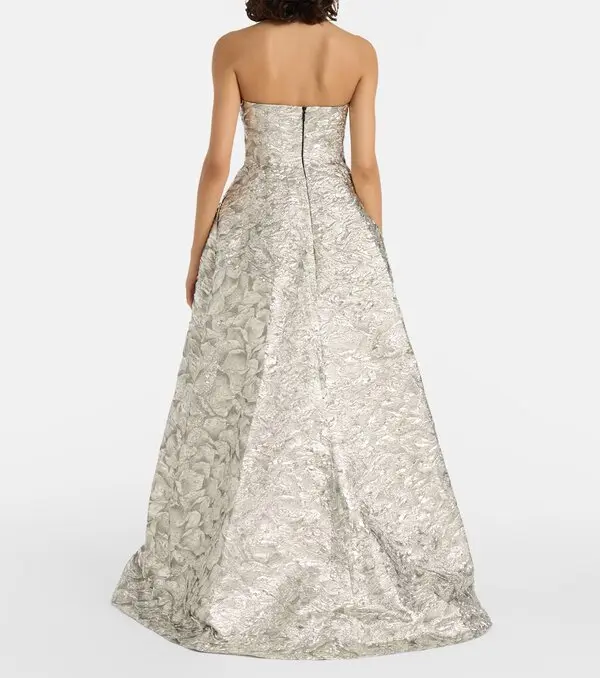 Monique Lhuillier Jacquard Bustier Gown