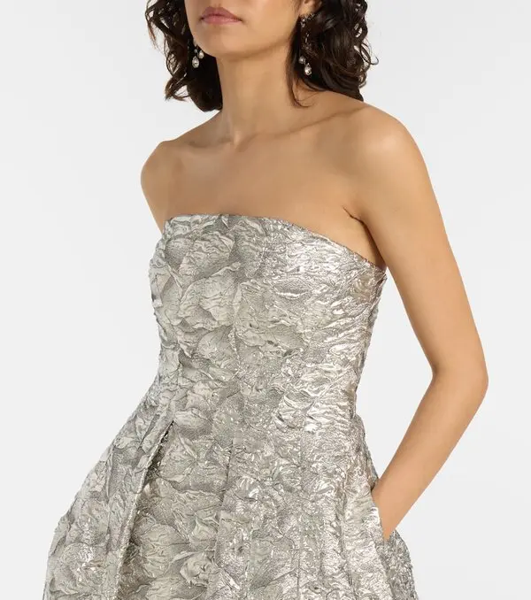 Monique Lhuillier Jacquard Bustier Gown
