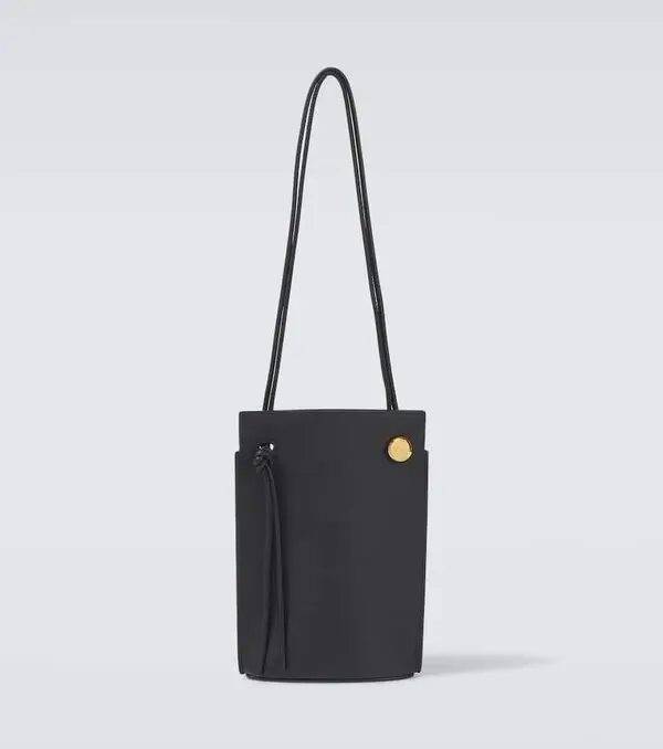 Loewe Pebble Dice Pocket Leather Shoulder Bag - Black