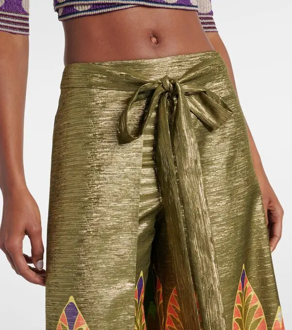 Valentino Garavani Printed Silk-blend Wide-leg Pants