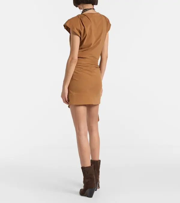 Isabel Marant Étoile Berenice Asymmetric Cotton Wrap Skirt - Brown