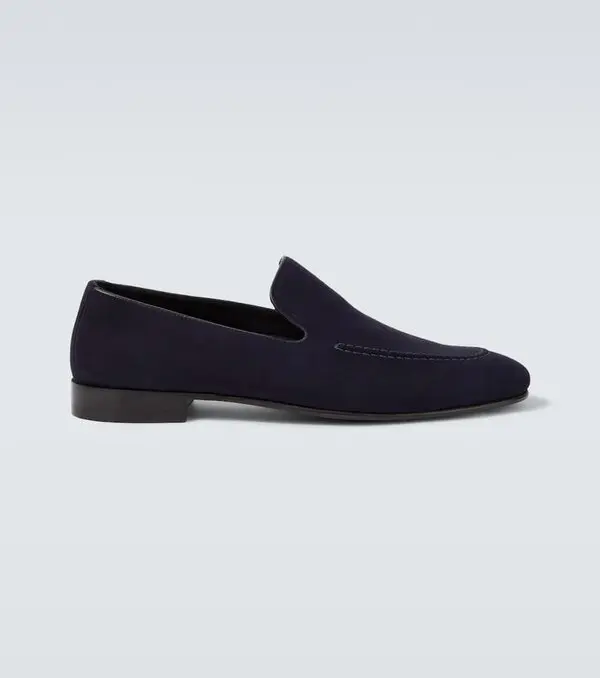 Manolo Blahnik Truro Suede Loafers - Blue
