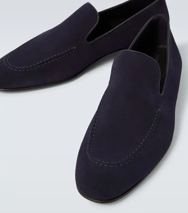 Manolo Blahnik Truro Suede Loafers - Blue