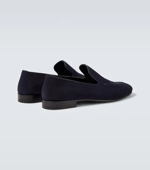 Manolo Blahnik Truro Suede Loafers - Blue