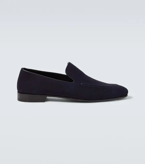 Manolo Blahnik Truro Suede Loafers - Blue