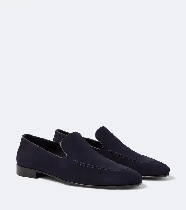 Manolo Blahnik Truro Suede Loafers - Blue