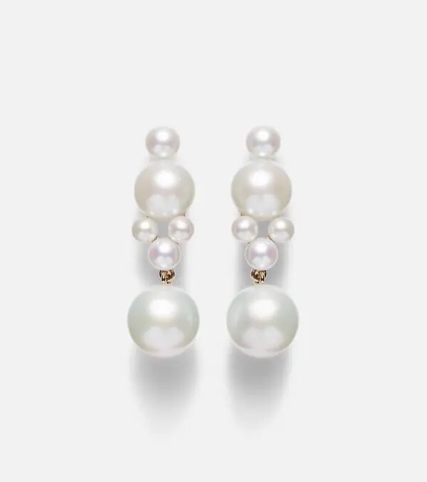 Sophie Bille Brahe Luna 14kt Gold Earrings With Freshwater Pearls - White