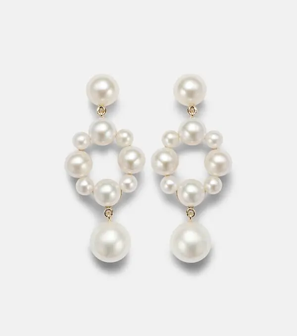 Sophie Bille Brahe 14kt Yellow Earrings With Freshwater Pearls - Gold