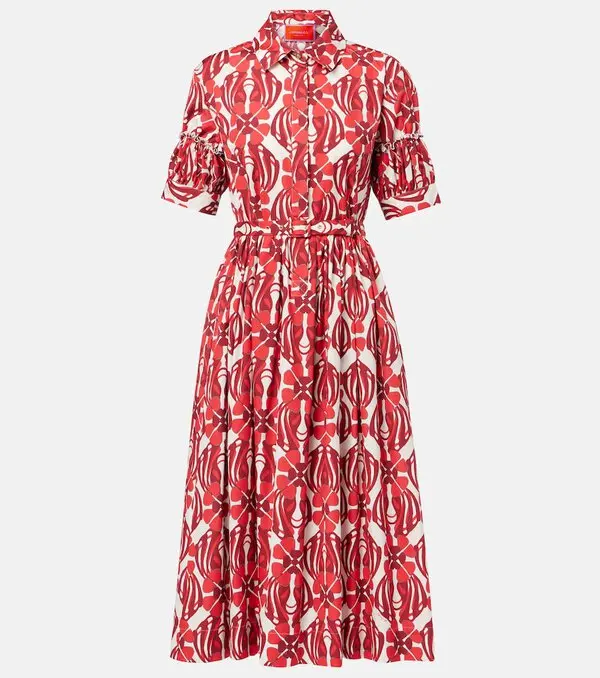 La DoubleJ Libertine Printed Cotton Shirt Dress - Red