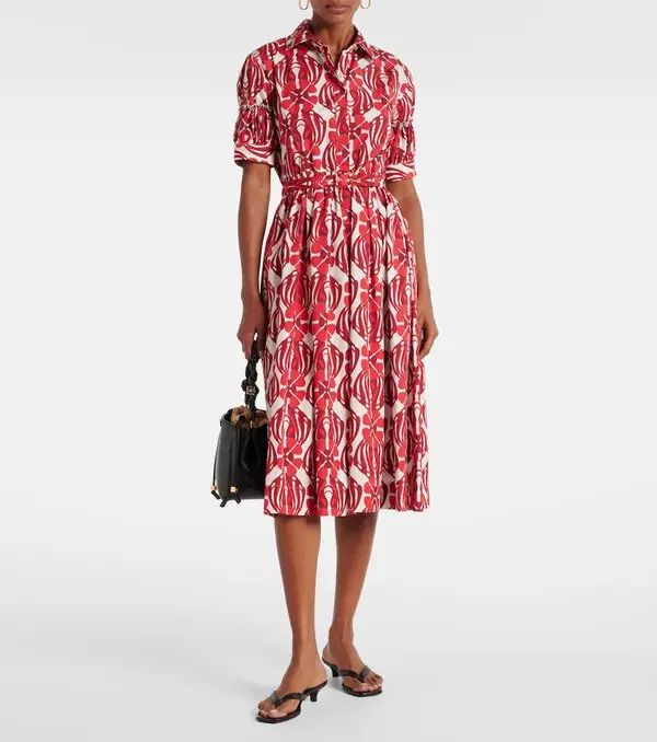 La DoubleJ Libertine Printed Cotton Shirt Dress - Red