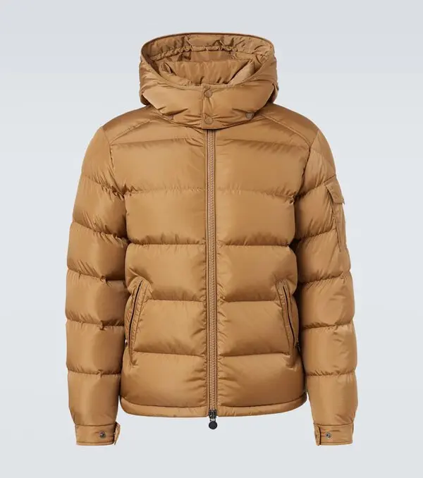Moncler Maya Logo Down Jacket - Brown