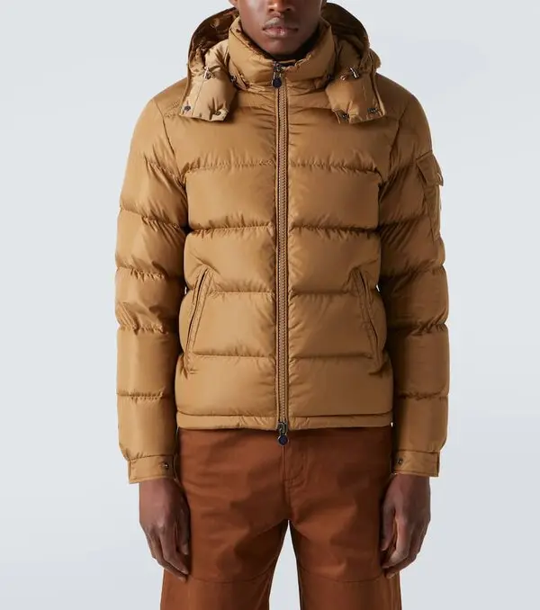 Moncler Maya Logo Down Jacket - Brown