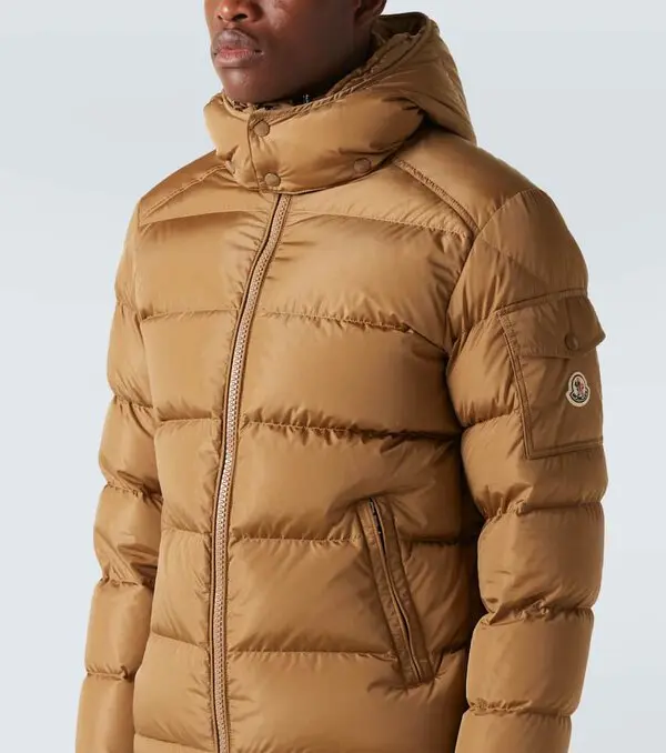Moncler Maya Logo Down Jacket - Brown